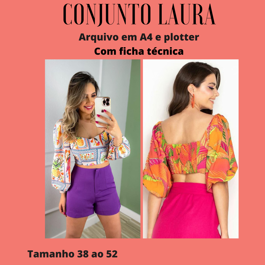 Molde conjunto Laura - Molde em PDF Carol | Hotmart