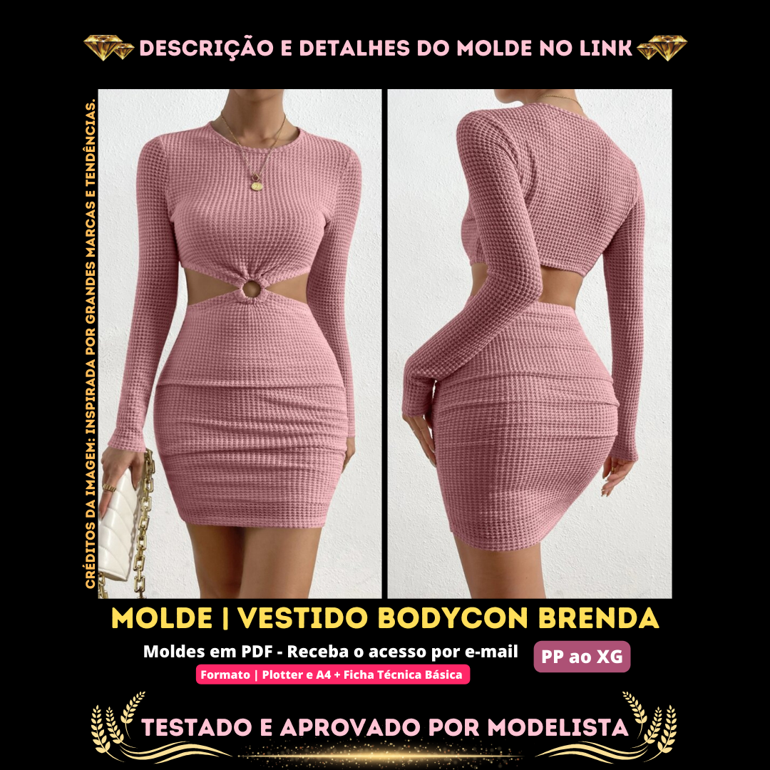 [Molde em PDF] - Vestido Bodycon Brenda ID 3308281