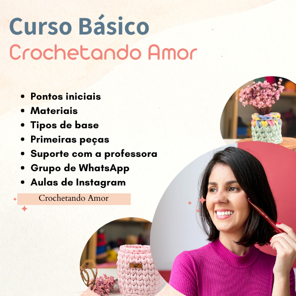 Curso Básico de Crochê Moderno - JGB Soluções Digitais | Hotmart