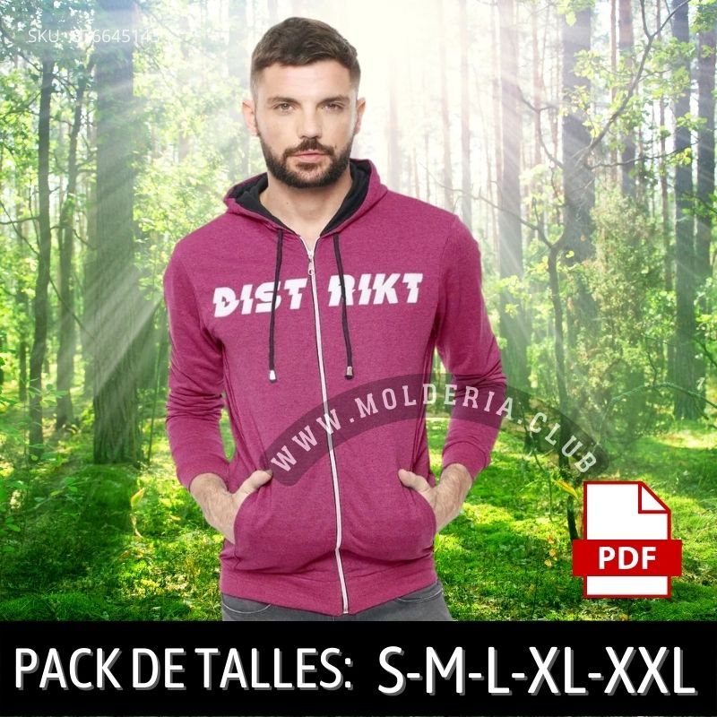 Patrón de Costura Canguro Slim fit de Hombre Ajustado - Productos y...