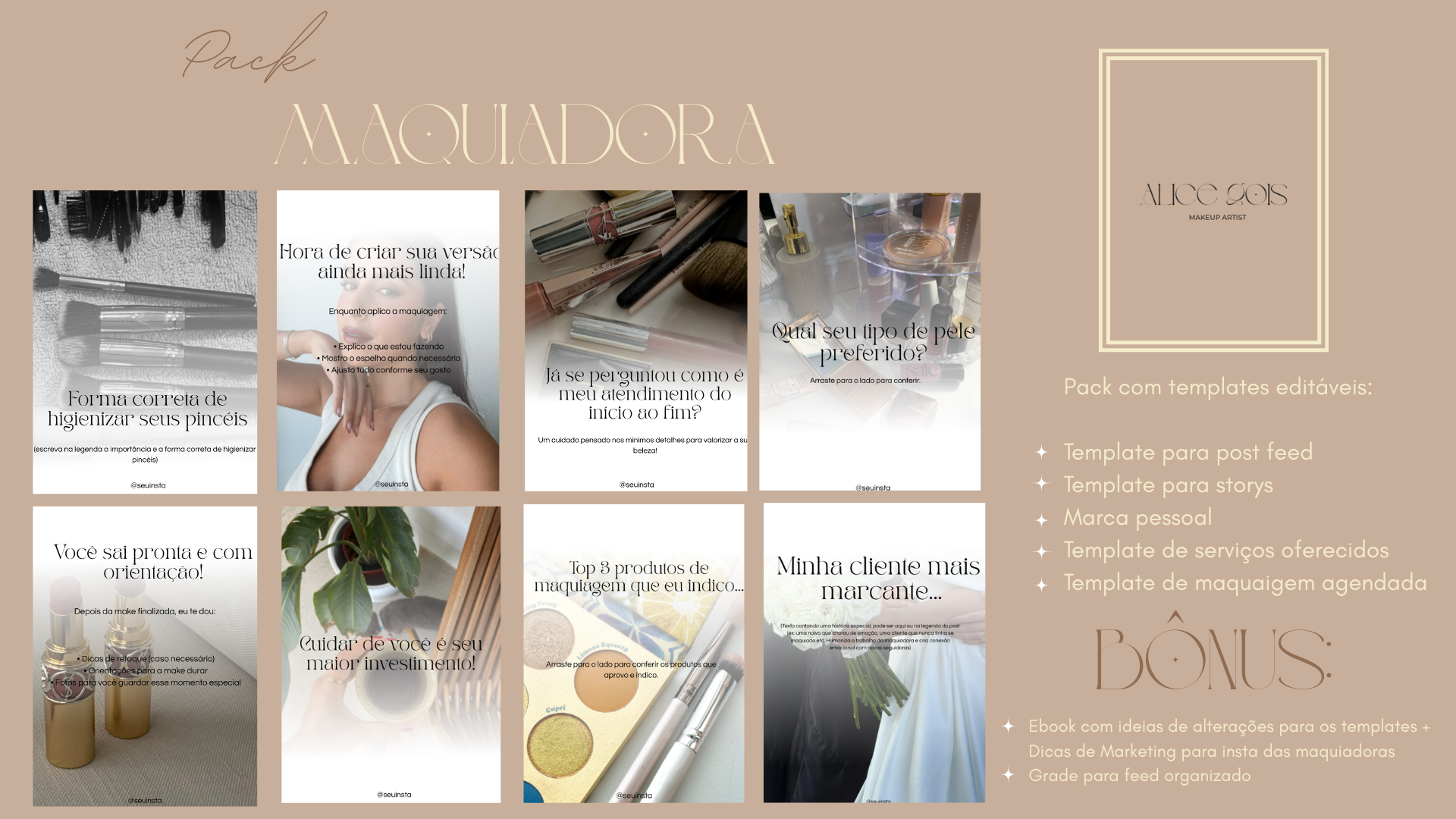 Pack Templates para Maquiadoras - Thiely Soares Fischer | Hotmart