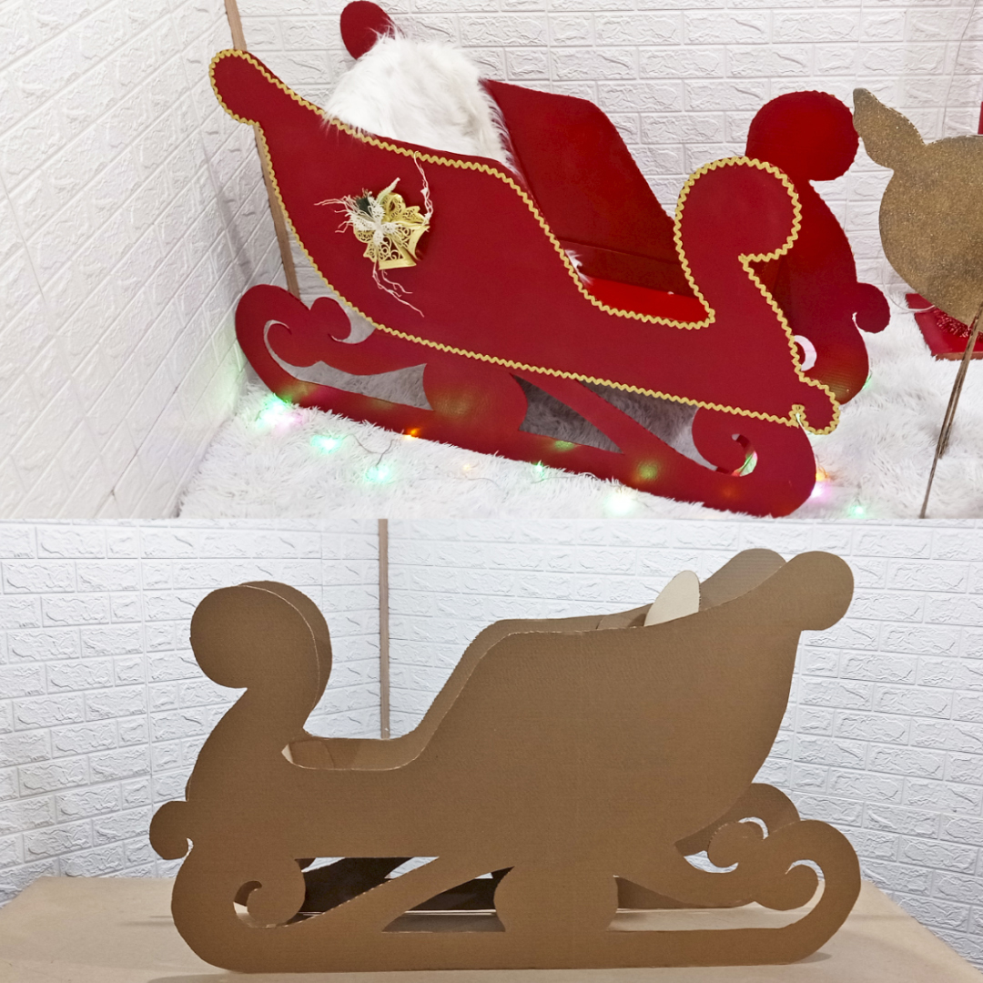 Moldes de Trenó de Natal Para Imprimir: Como Fazer Trenó de Papai N...