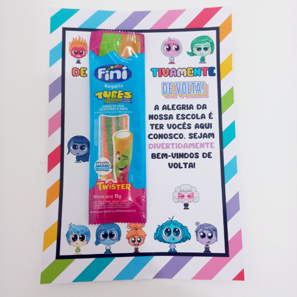 Cartão volta às aulas Divertidamente + Fini - Professora Patricia O...