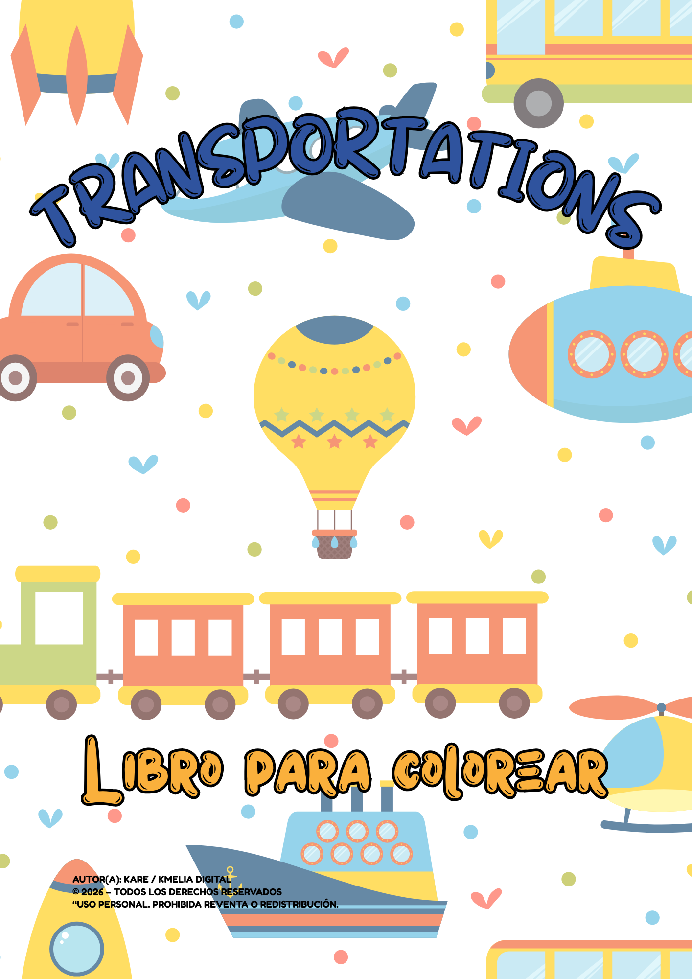 Libro para Colorear de Transportes (PDF Imprimible) + 5 páginas de ...