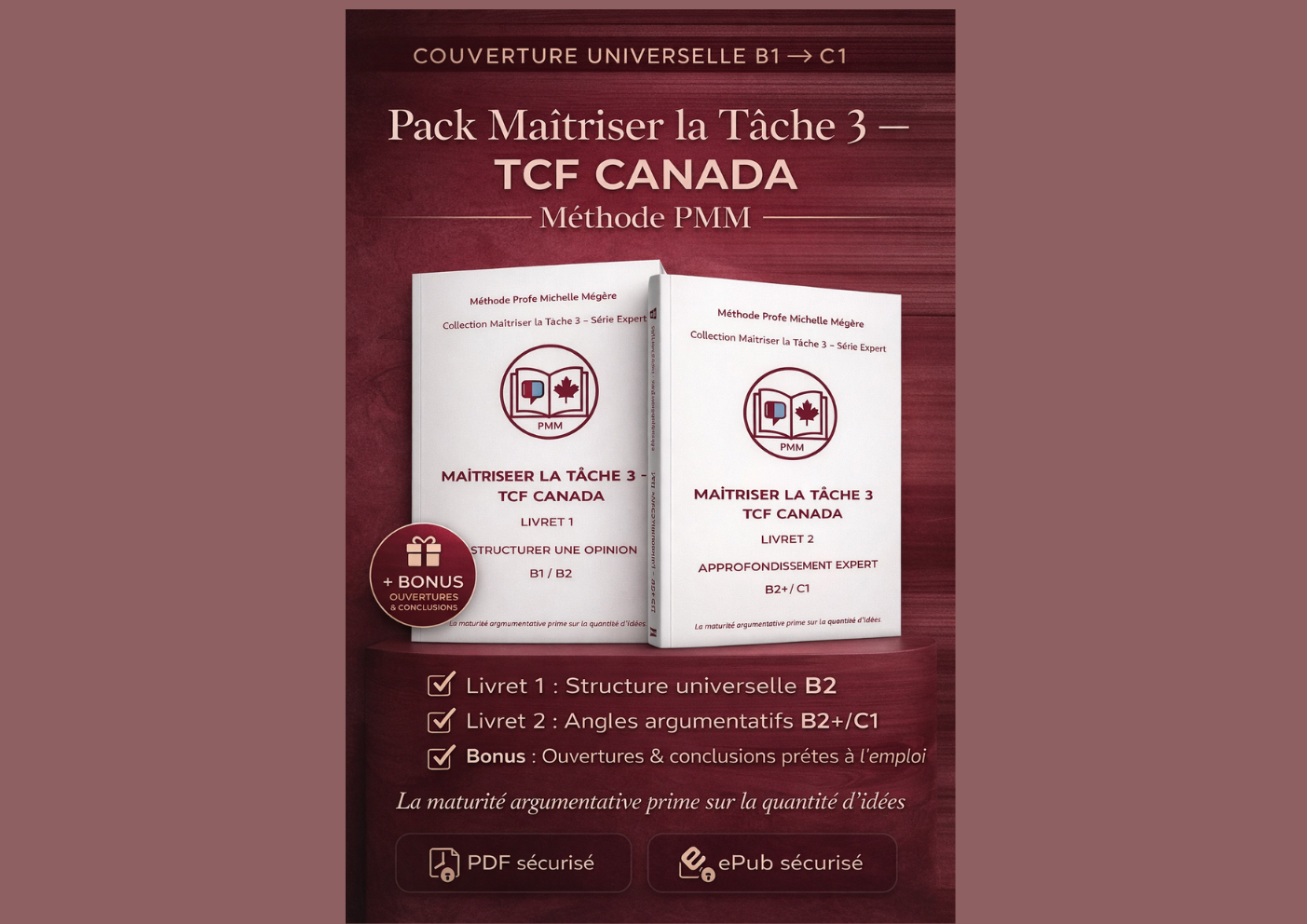 Pack Maîtriser la Tâche 3 – TCF Canada | Méthode PMM - Profe Michel...