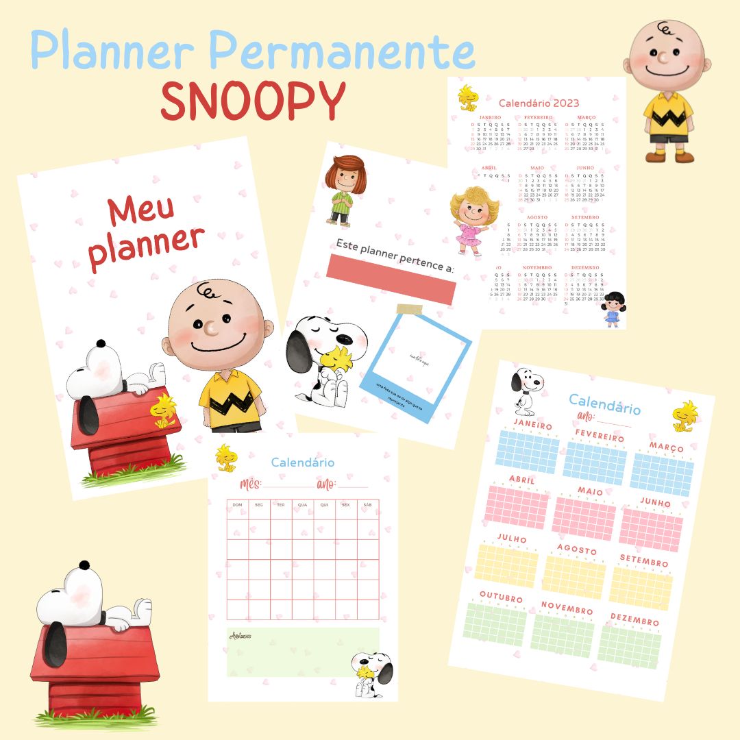 Planner Permanente Snoopy - Primavera da Lagarta | Hotmart