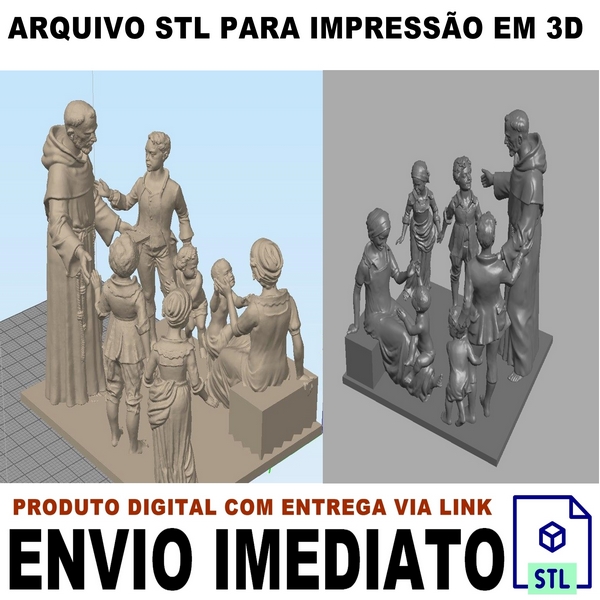 STL Para Impressão 3D - Santo Antonio - RGB hotmart | Hotmart