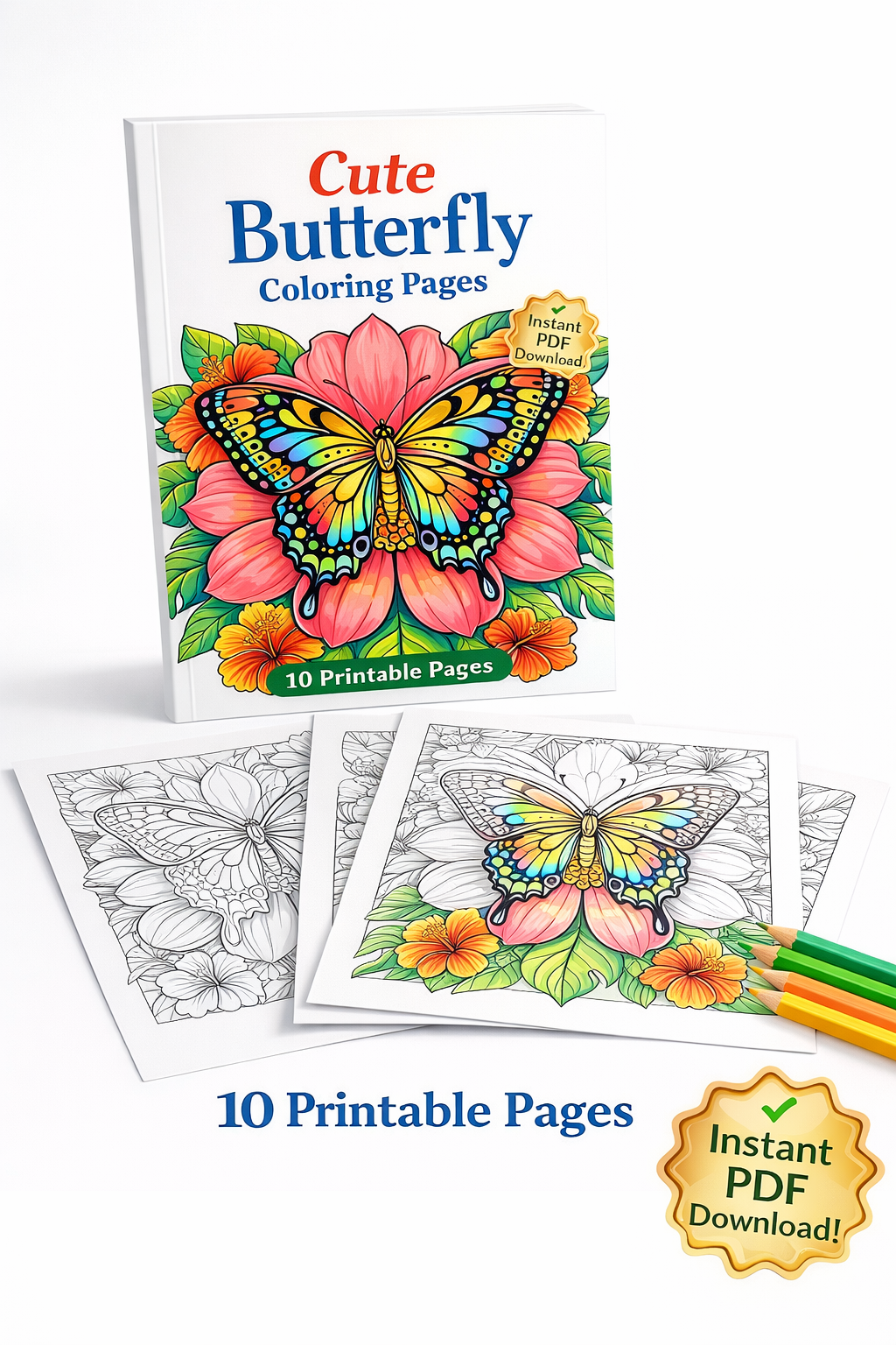 Butterfly Bliss: Your Daily Mindfulness & Creative Flow Coloring Ki...