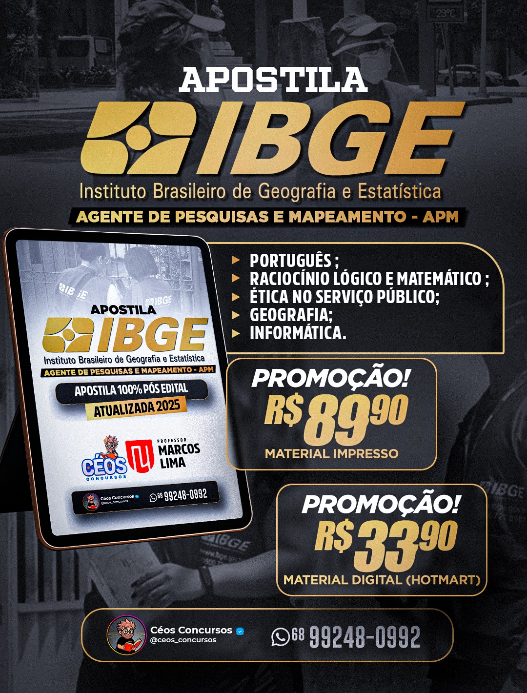 🗺️ APOSTILA IBGE – AGENTE DE PESQUISAS E MAPEAMENTO (APM) 🗺️ - Ne...