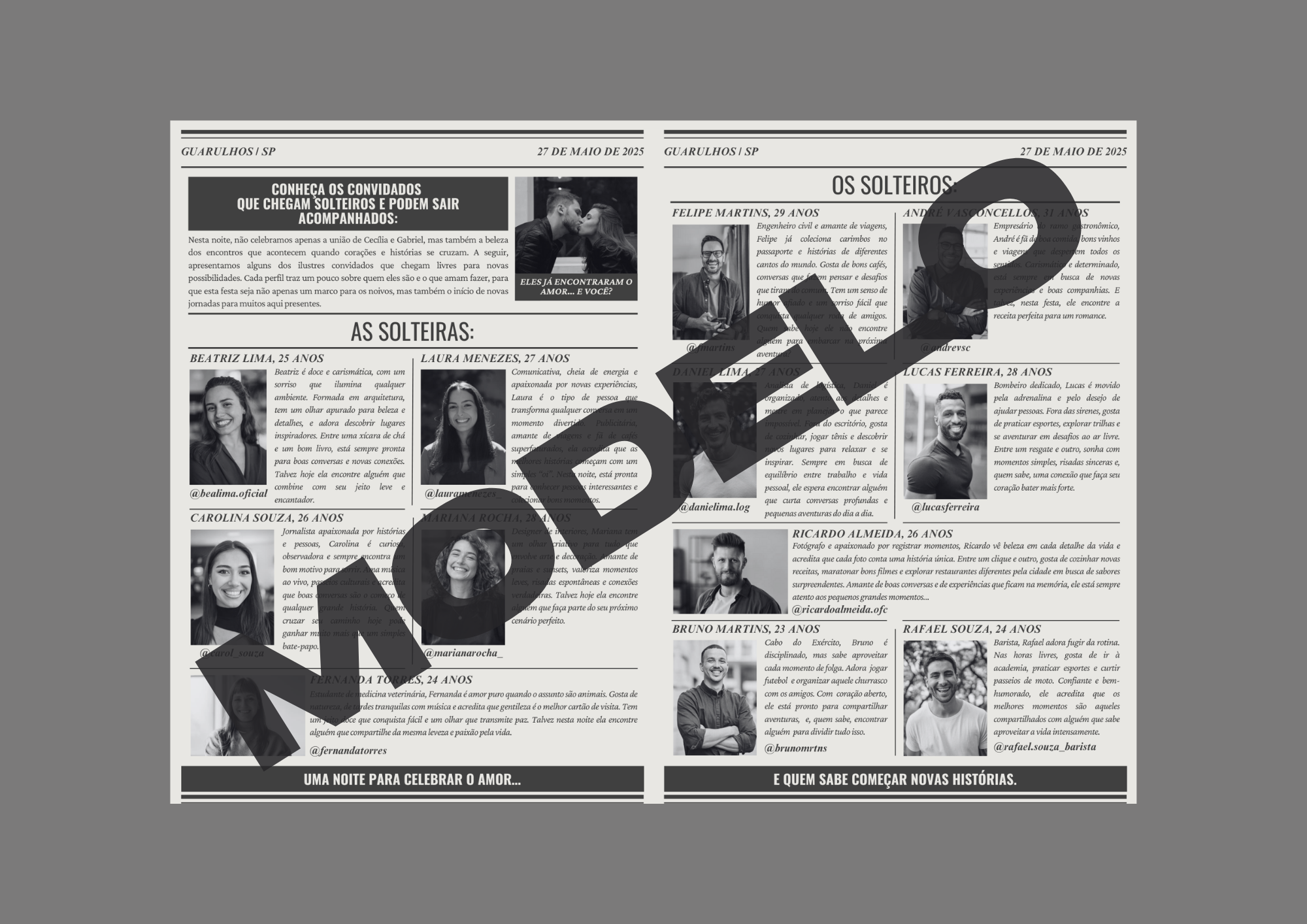 Jornal dos Solteiros (Editável) – Canva A3/A4 Dobrável - Laura Vasc...