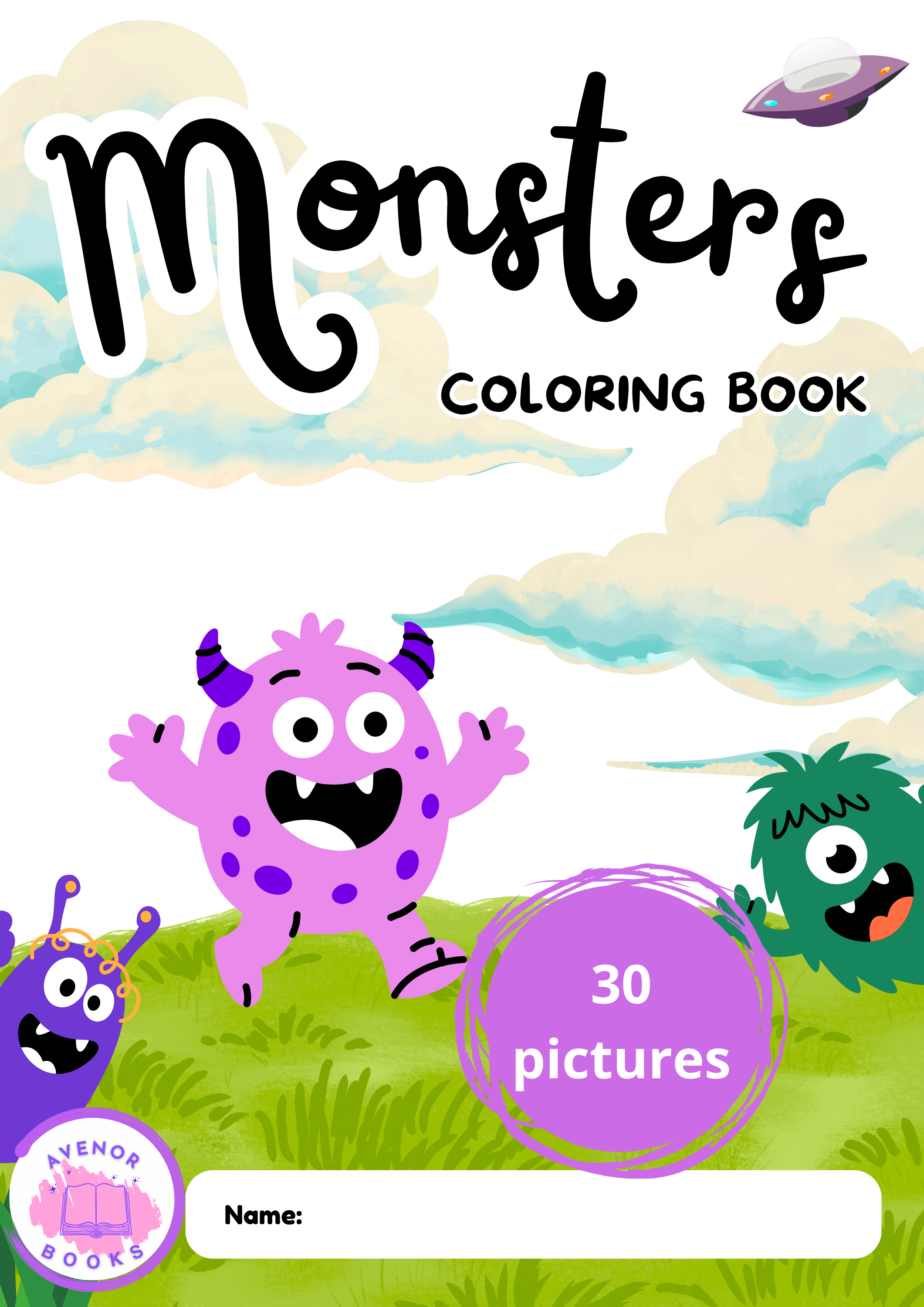 Funny Monsters Coloring Book for Kids (Ages 3–8) 💚👻 | 30 Cute &am...