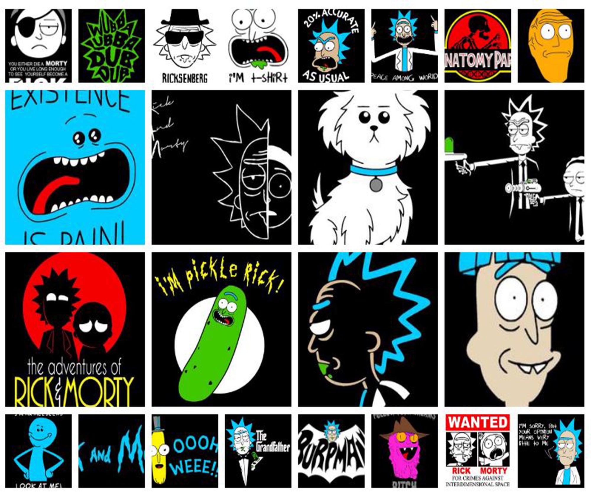 Rick and Morty 24 Vector Pack SVG EPS DXF PDF STUDIO3 JPG PREVIEWS ...