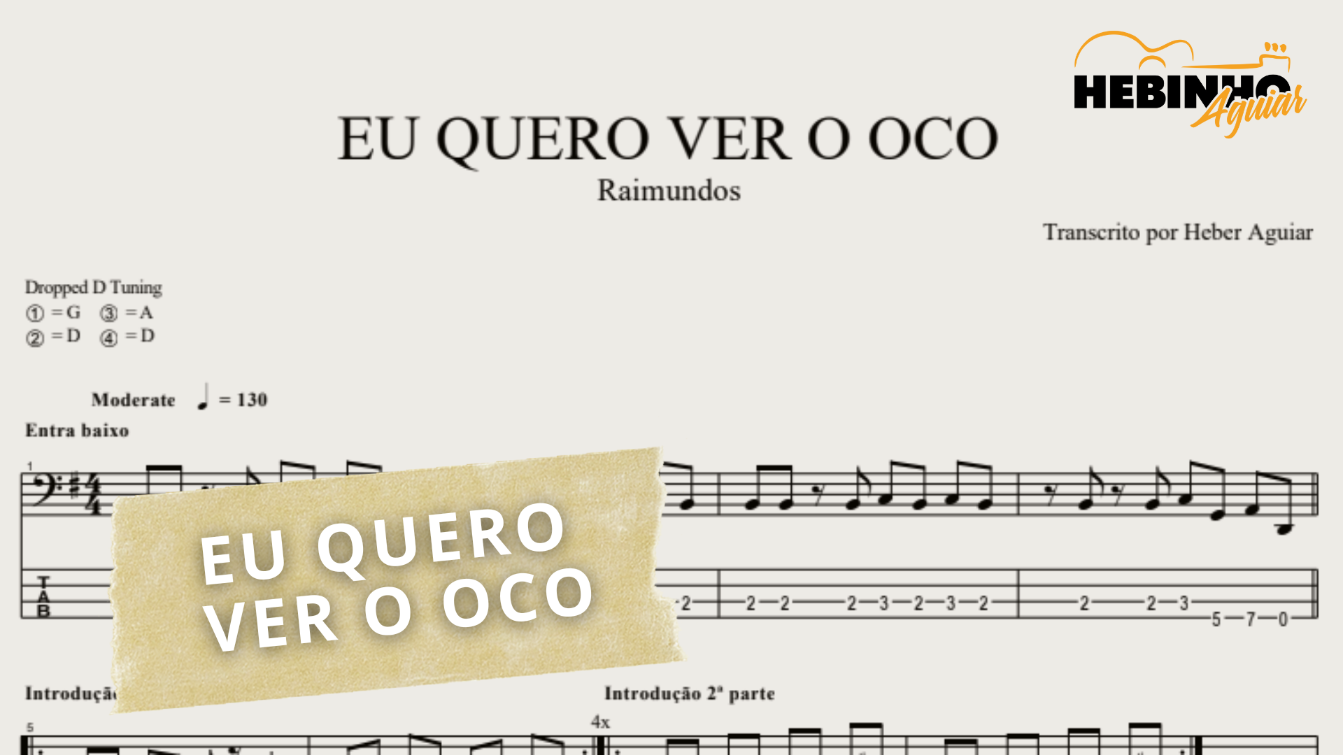 Eu Quero Ver o Oco - Raimundos | Contrabaixo Cover (Tablatura & Partitura)