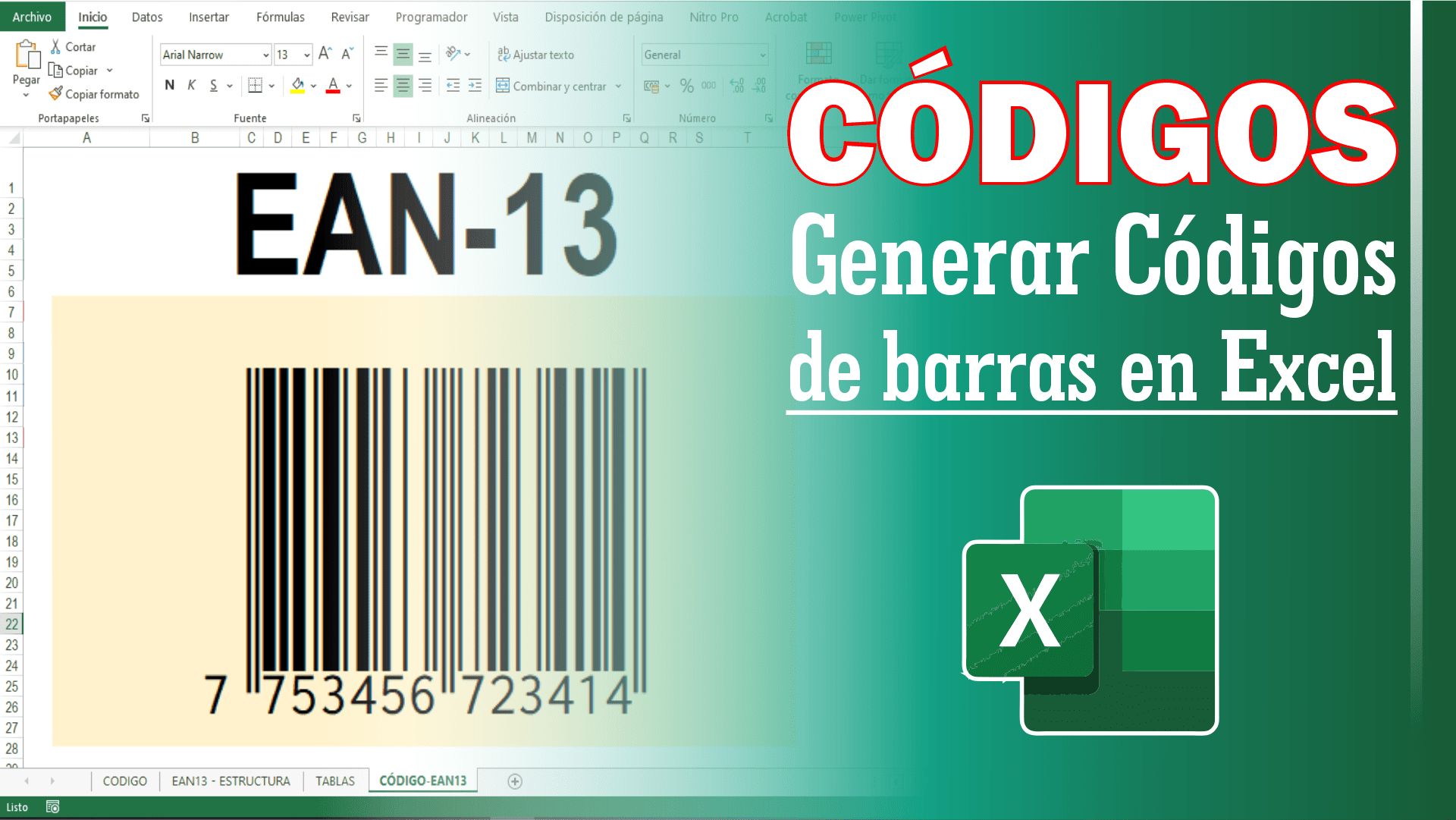 Generador de Códigos de Barra con el Protocolo EAN-13 – Sólo con fó...