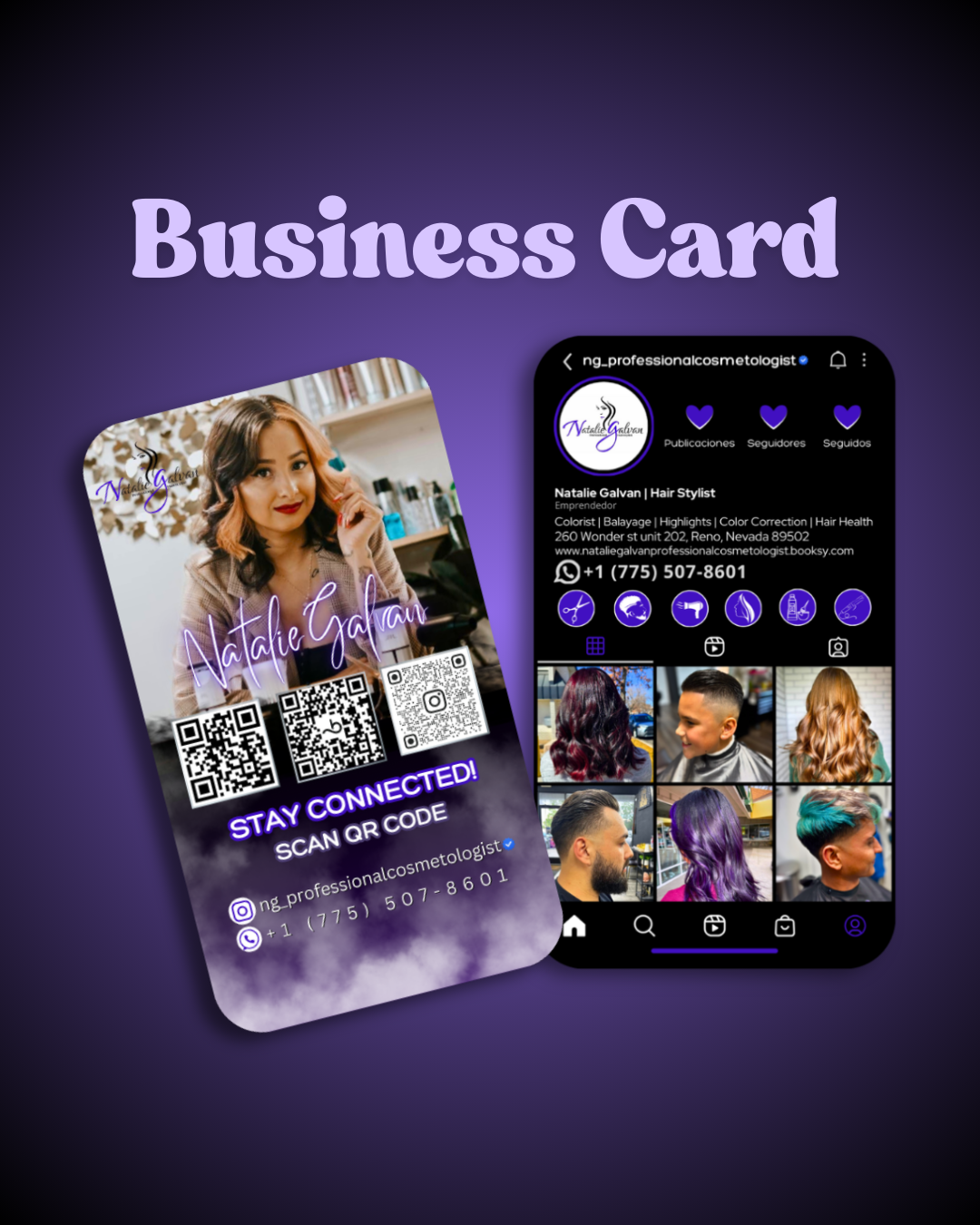 Business Card Personalization Service: Instagram Design - Resúmenes...