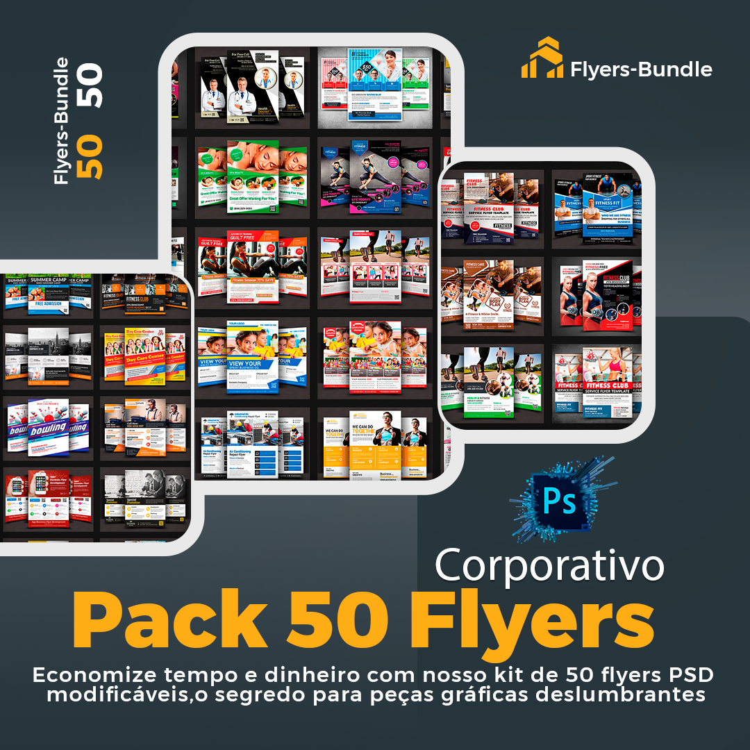 Pack 50 Flyers Corporativo Editáveis