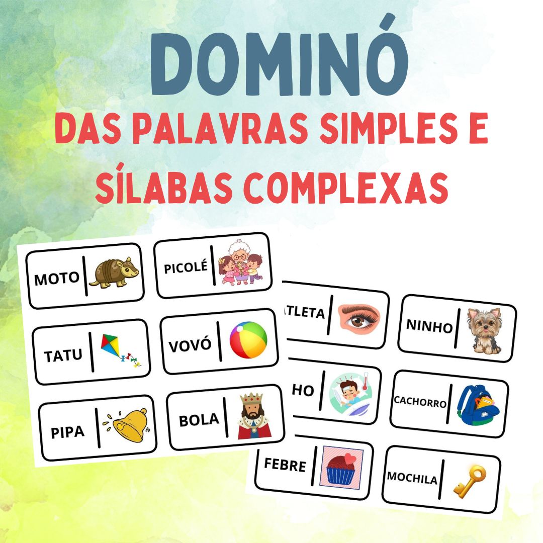 Jogo de dominó das palavras simples e sílabas complexas - Renata de...