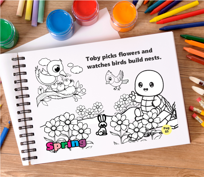 Coloring Book, Toby the Turtle and the Seasons - Alessandro Lacerda...