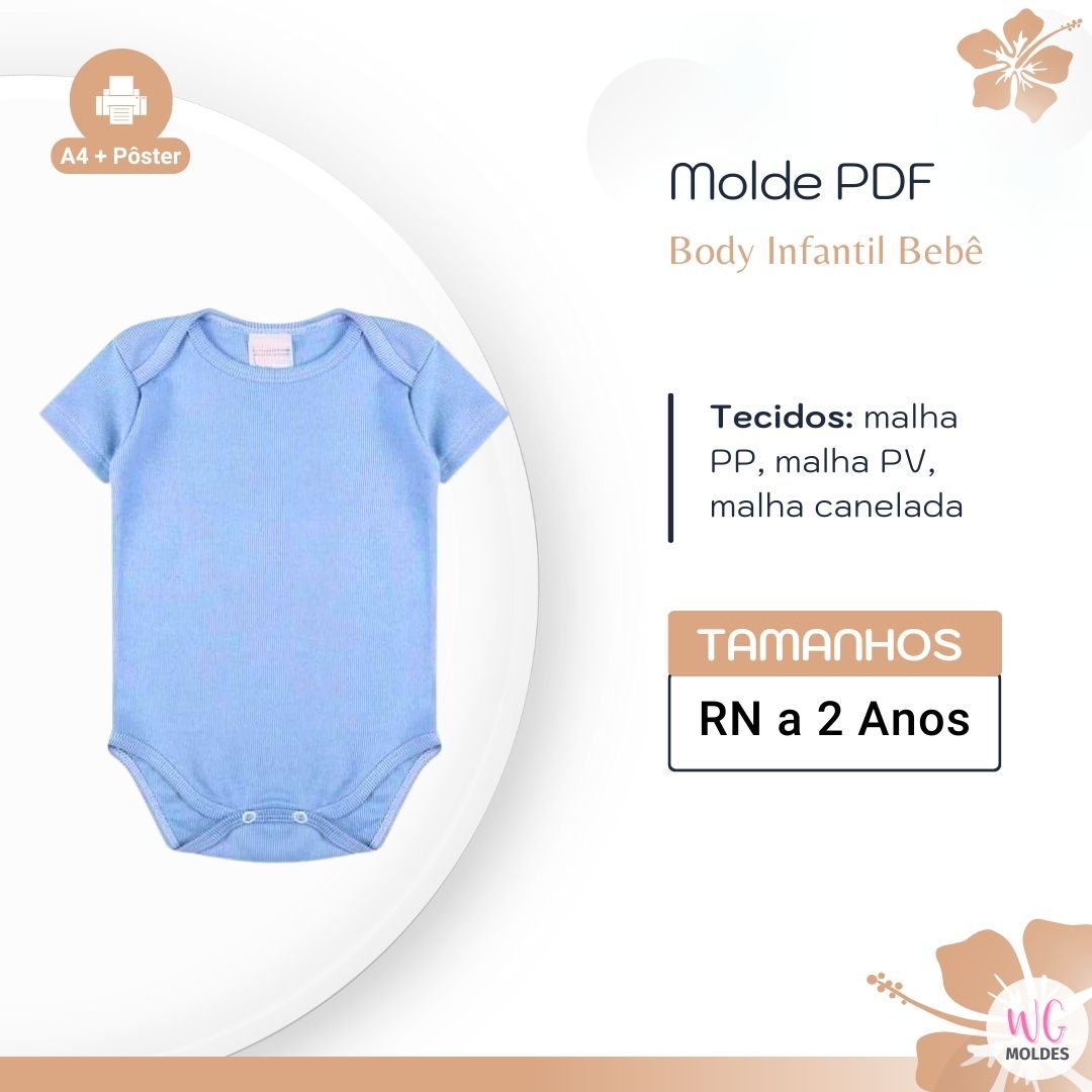 MOLDE BODY INFANTIL BEBÊ - Moldes WG | Hotmart