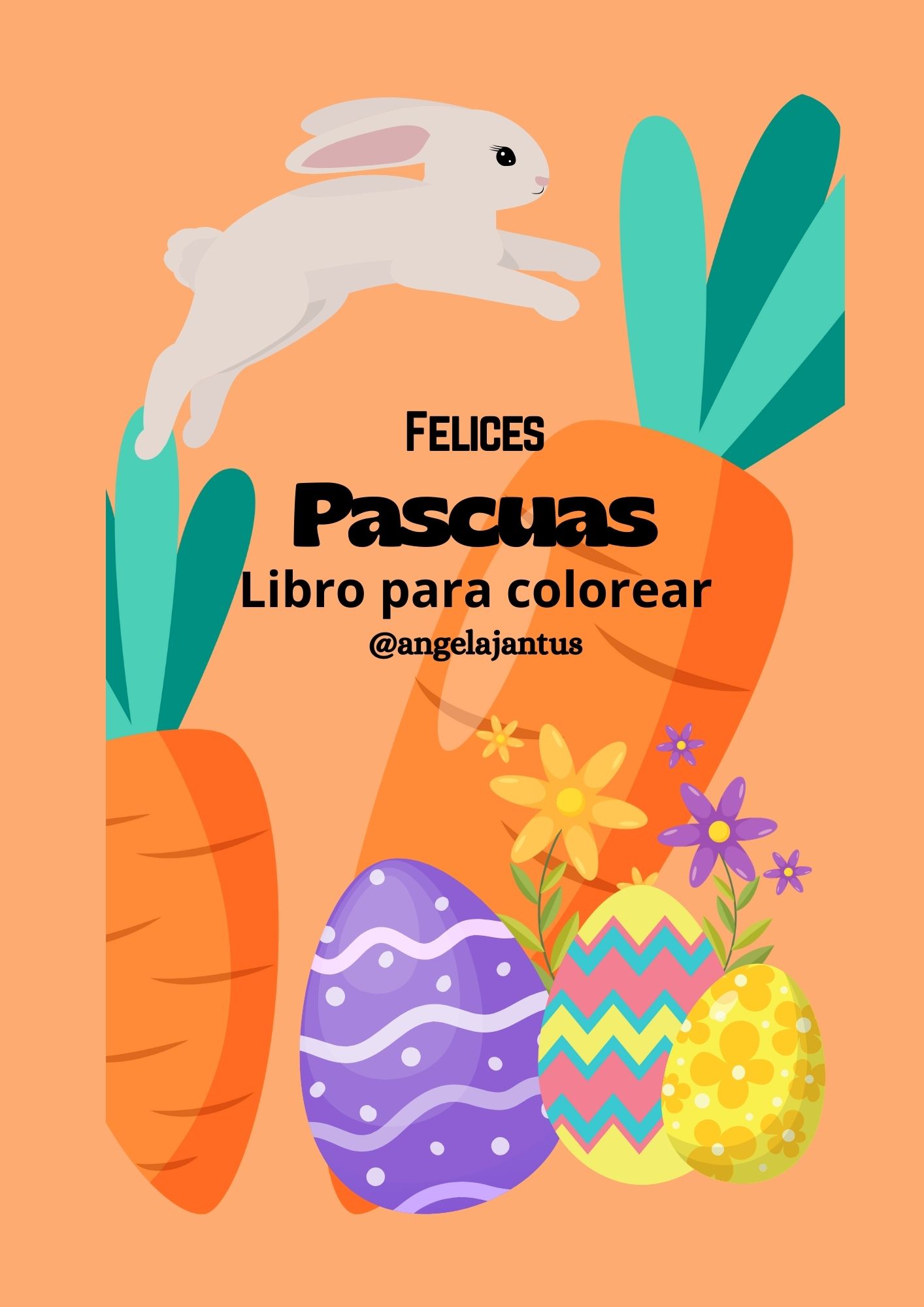 Libro para colorear de Pascua fácil y divertido: Diseños divertidos...