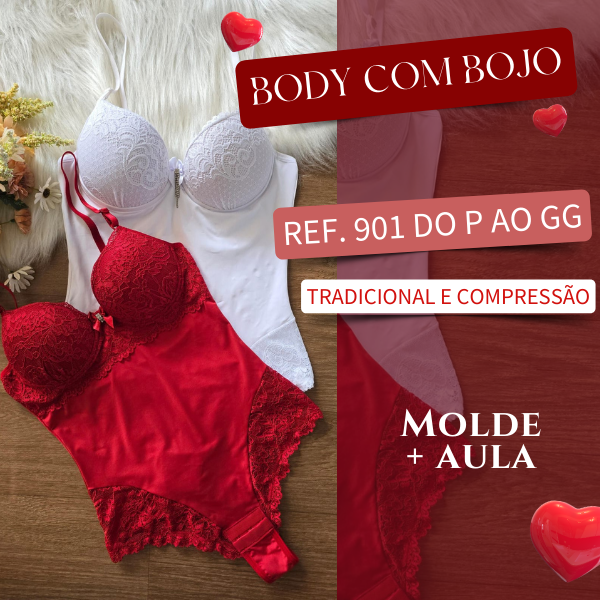 Molde Body com Bojo Ref. 901 + Aula (Grade P ao GG) - Florbela Mold...