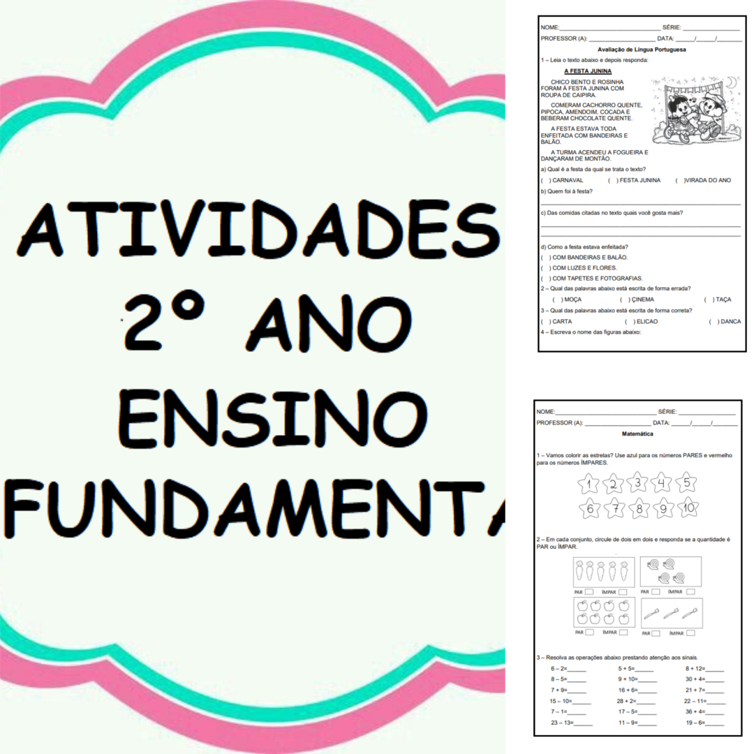 ATIVIDADES PARA O 2º ANO DO ENSINO FUNDAMENTAL - Daviane Neres Nasc...