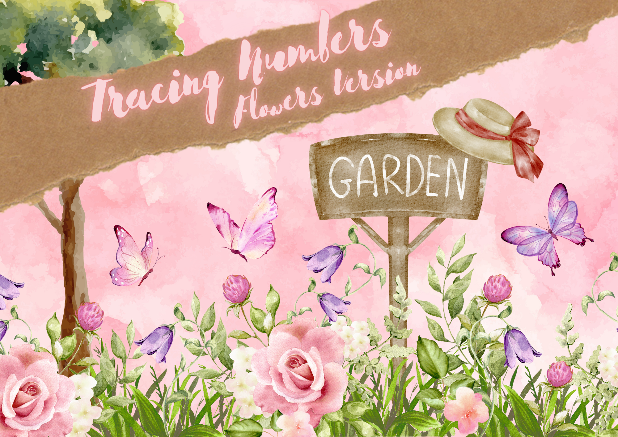 Floral Number Tracing Cards