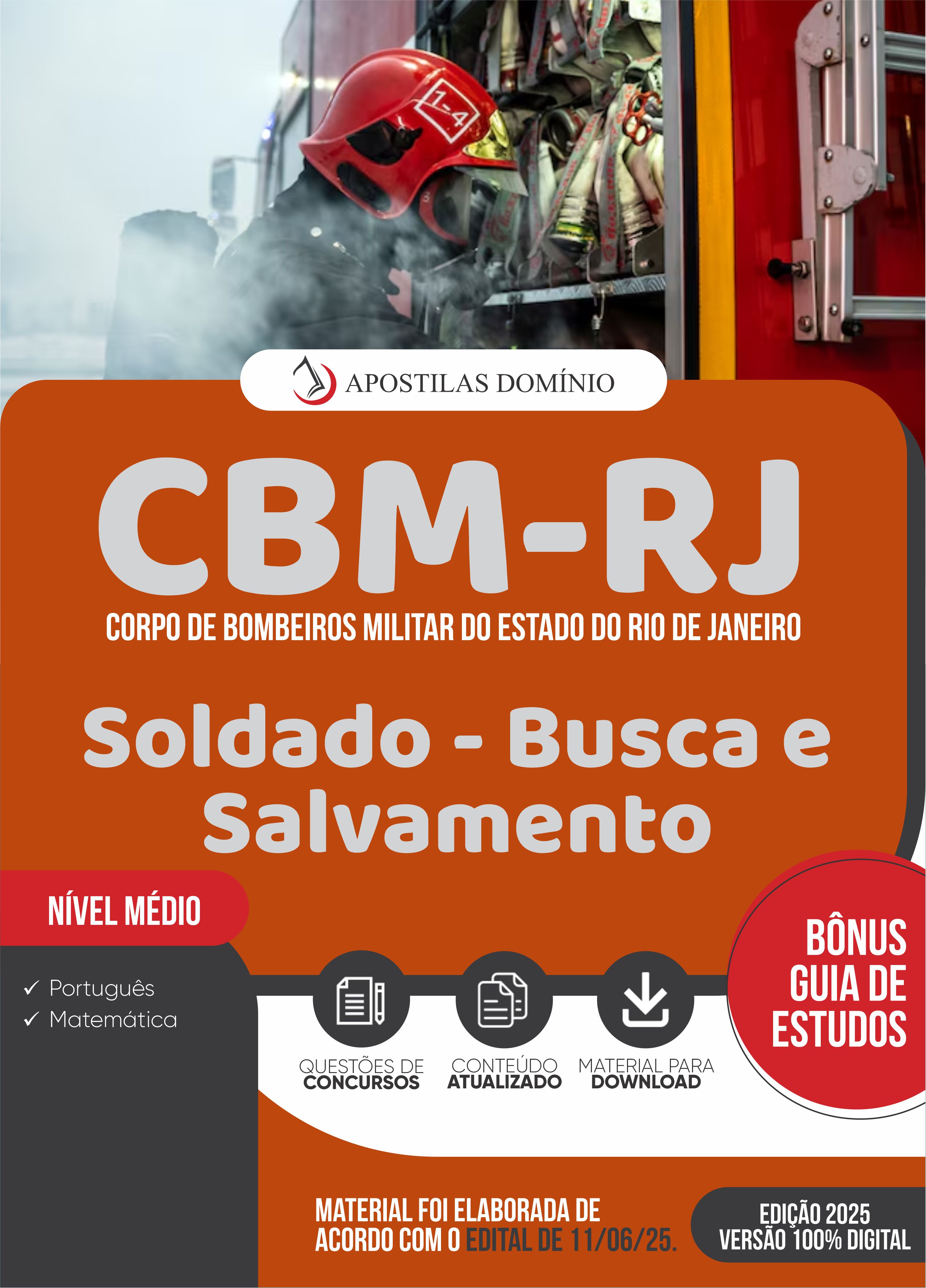 Apostila CBM-RJ 2025 - Soldado BM QBMP-1 Busca e Salvamento - Apost...