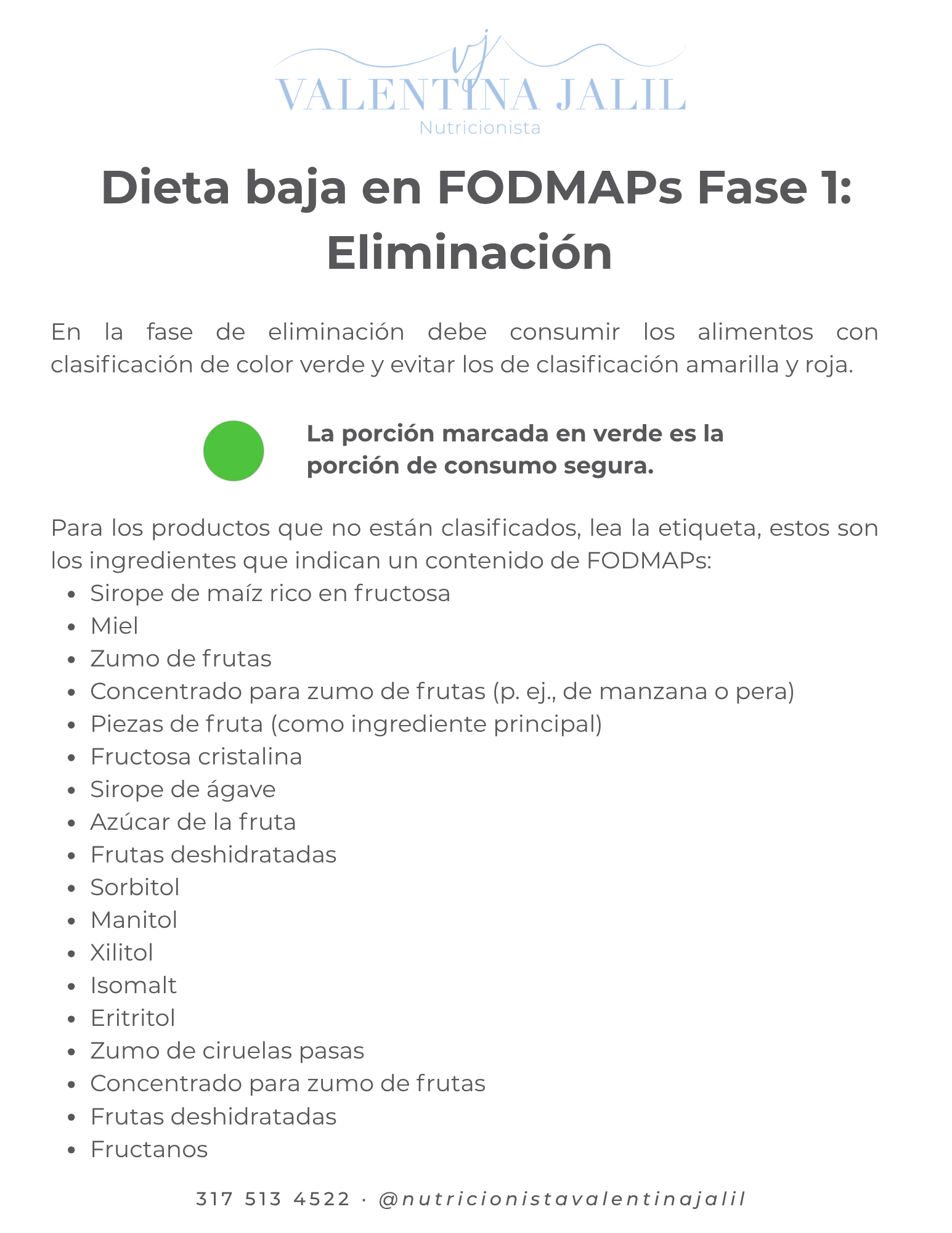 Guía de alimentación fase de eliminación: Dieta baja en FODMAPs en ...