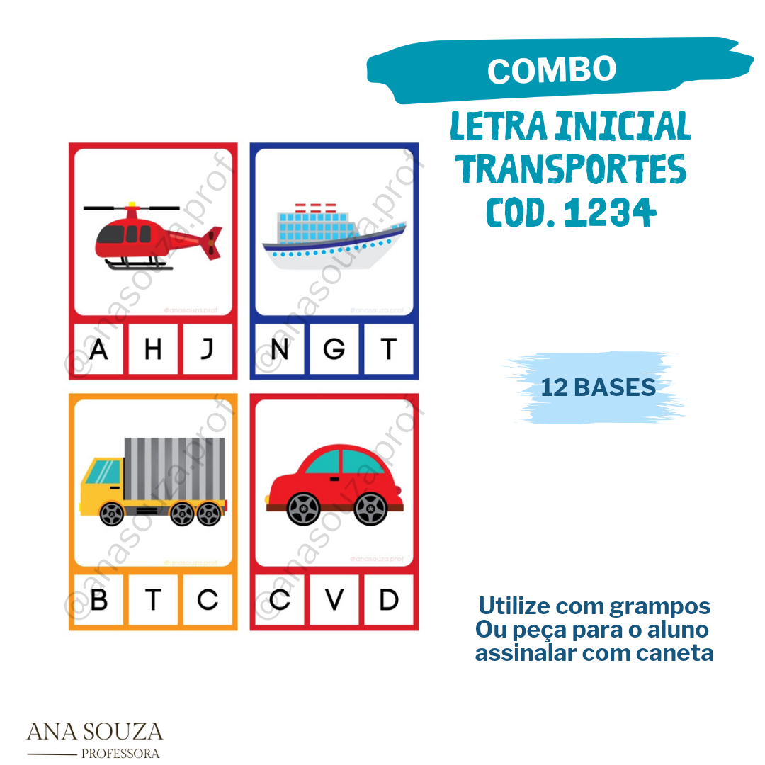 COMBO - LETRA INICIAL TRANSPORTE COD. 1234