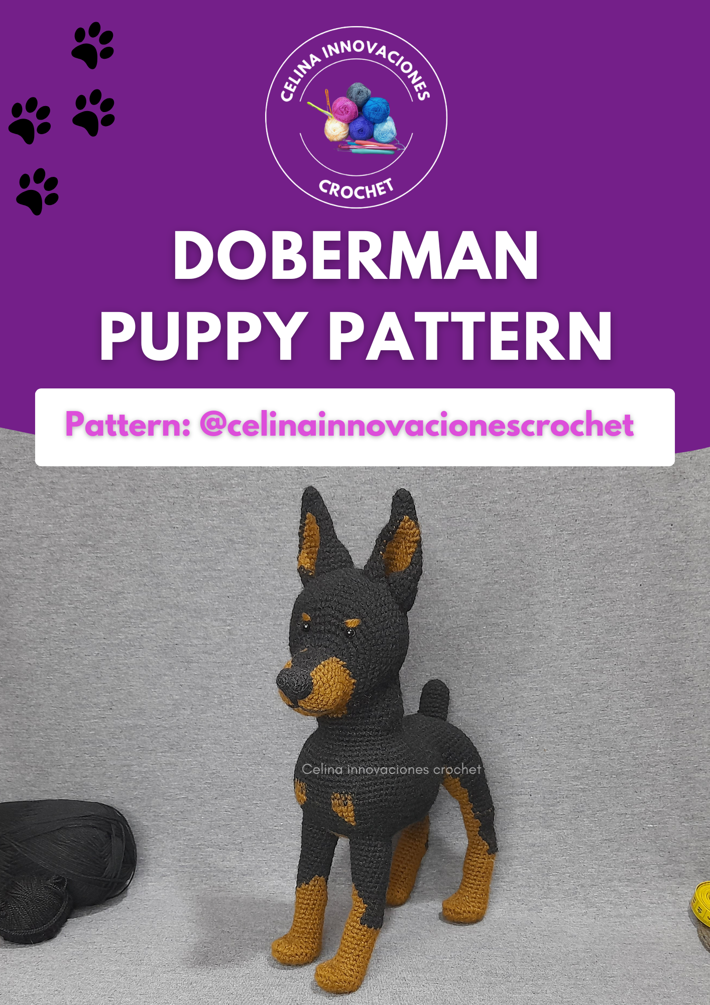 PDF pattern doberman puppy amigurumi by Celina crochet innovations ...
