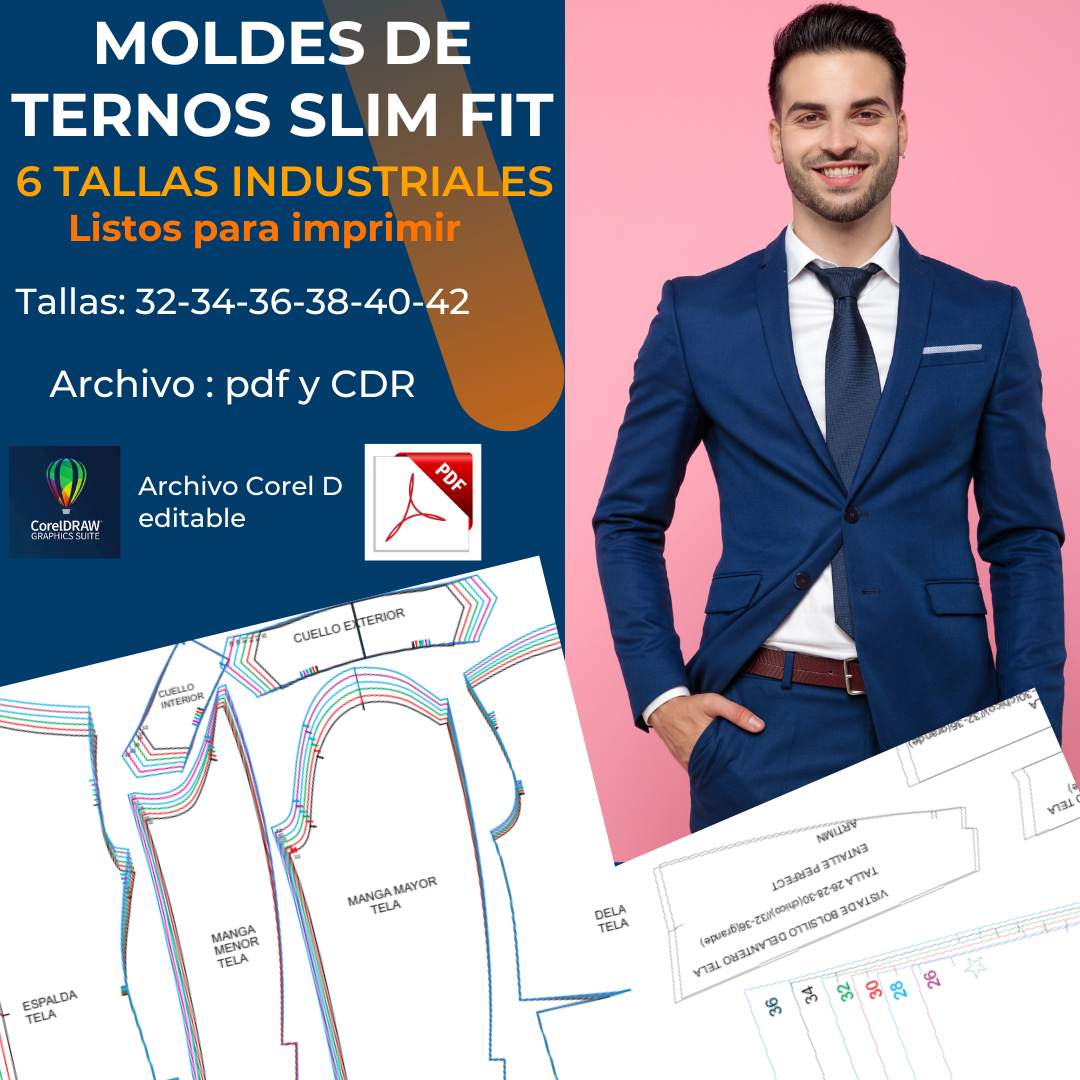 Moldes de ternos Slim Fit - julio cesar apaza cardoza | Hotmart