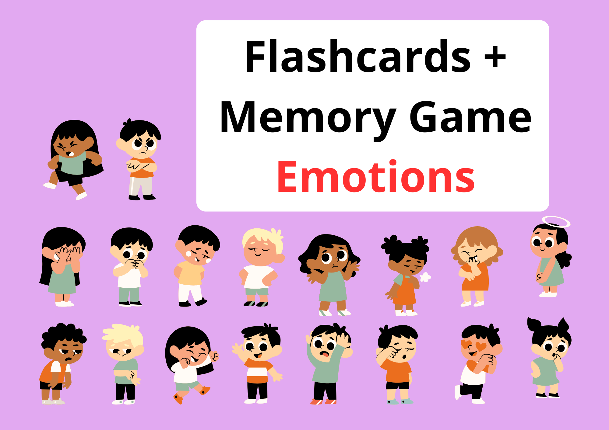 Flashcards de Emotions + “How do you Feel?” Para Crianças e Adultos...