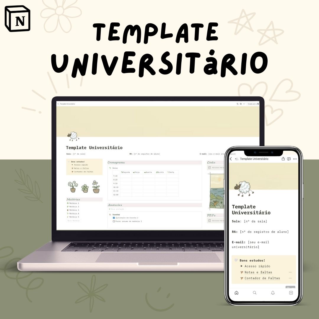 Template do Notion para Faculdade / Universidade - Camila Boni | Ho...