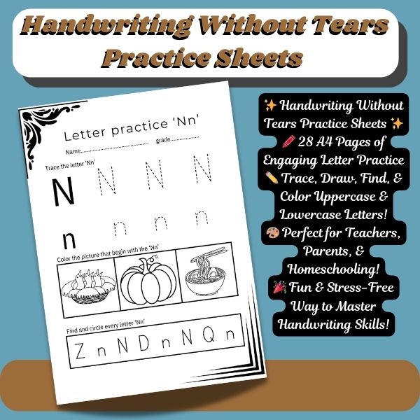 Handwriting without tears practice sheets, Trace, Draw, Find and co...