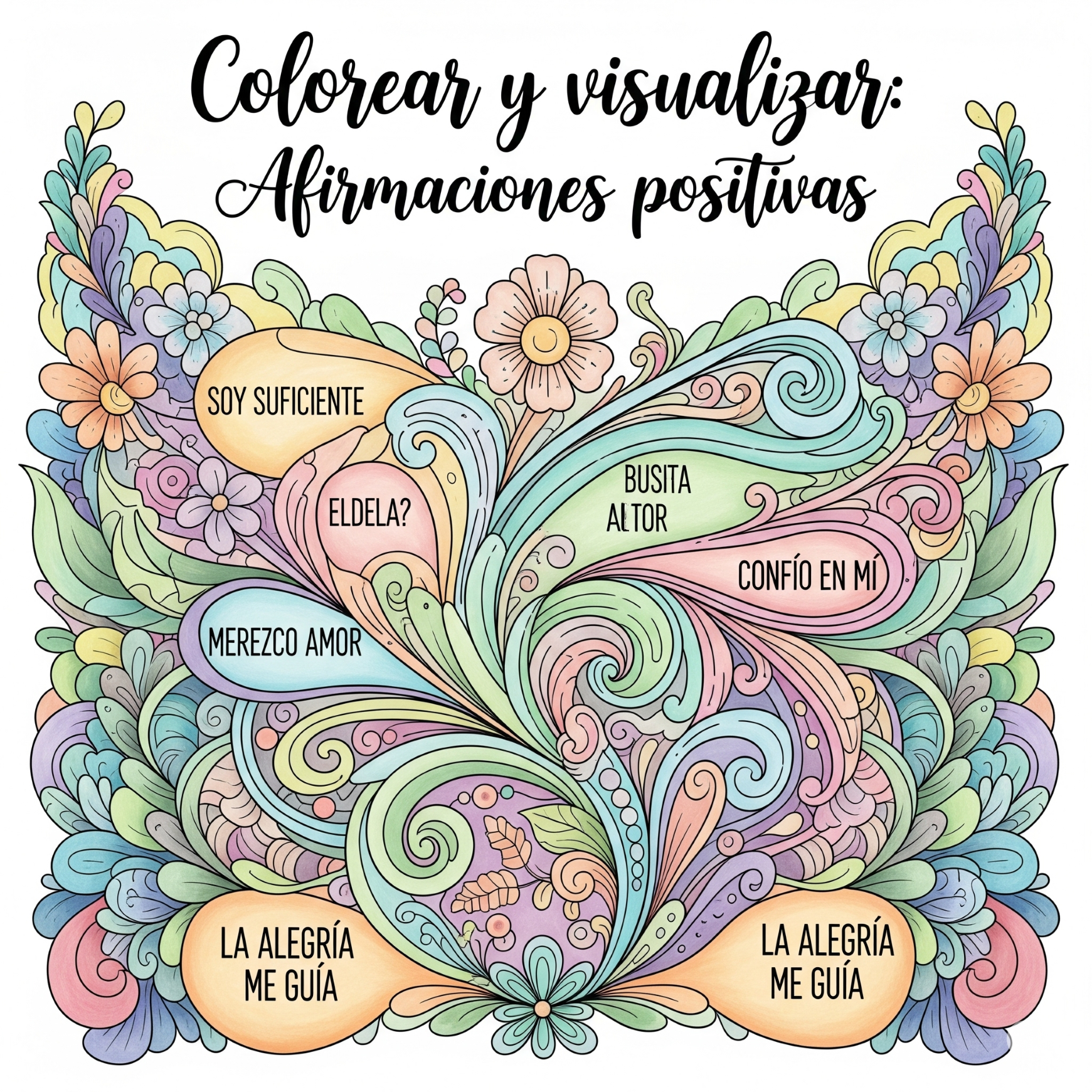 Colorear y visualizar: Afirmaciones positivas | Hotmart
