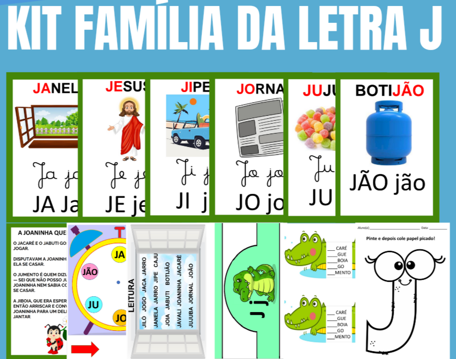 KIT FAMÍLIA SILÁBICA DA LETRA J - ROSEMERE PROFESSORA | Hotmart