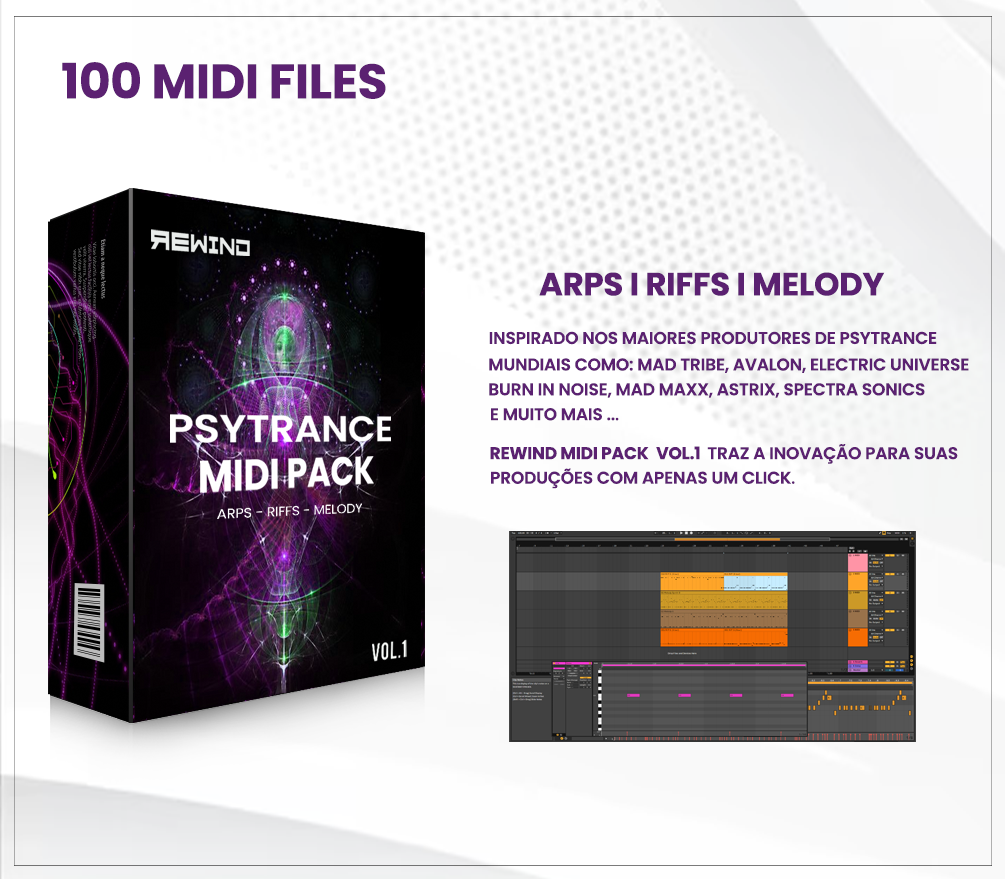 Rewind Psytrance Midi Pack Vol.1 - Rewind Music | Hotmart