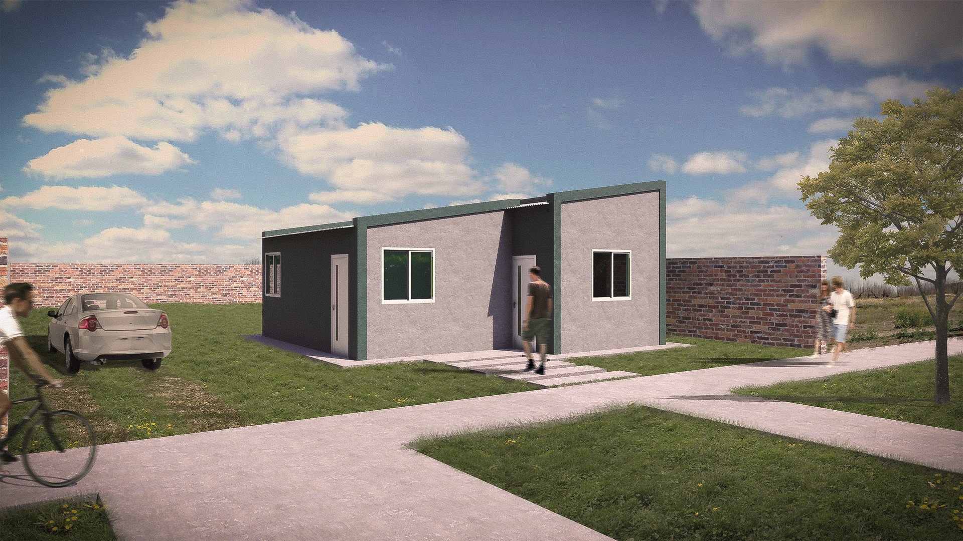 Diseño de vivienda familiar + planos. 46m2