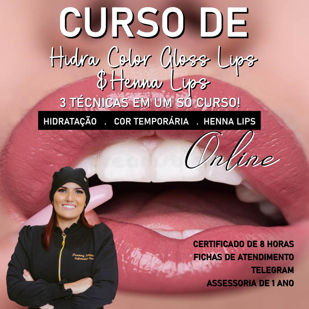 Hydra Color Gloss Lips e Henna Lips - tuanny santana sampaio | Hotmart