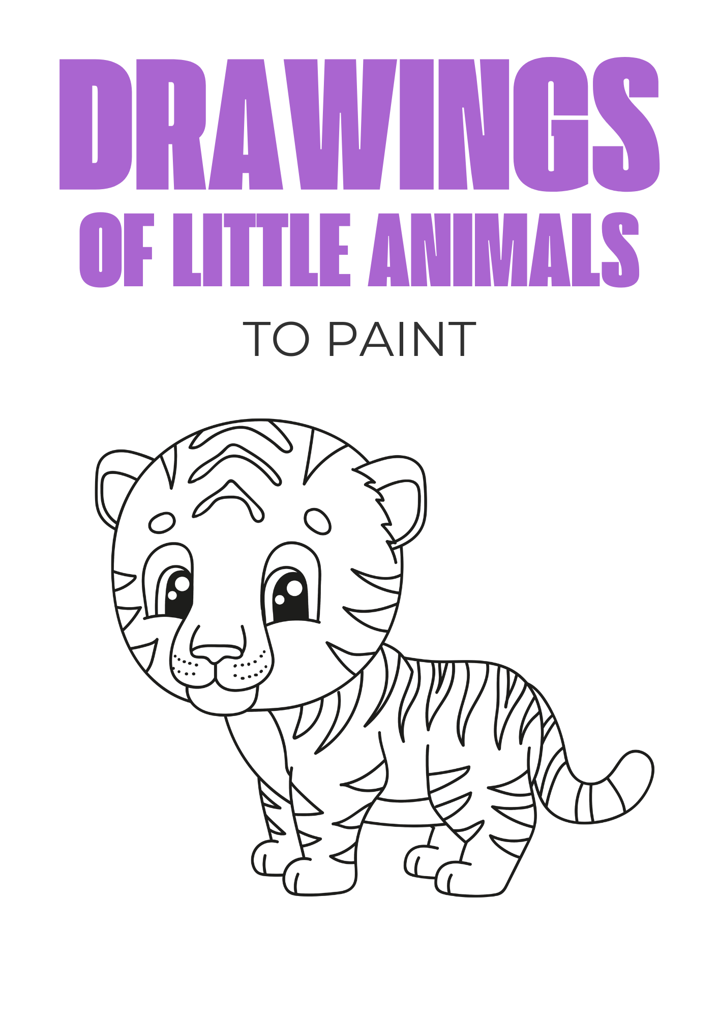 Printable Animal Drawings for Children's Coloring and Linear Black ...