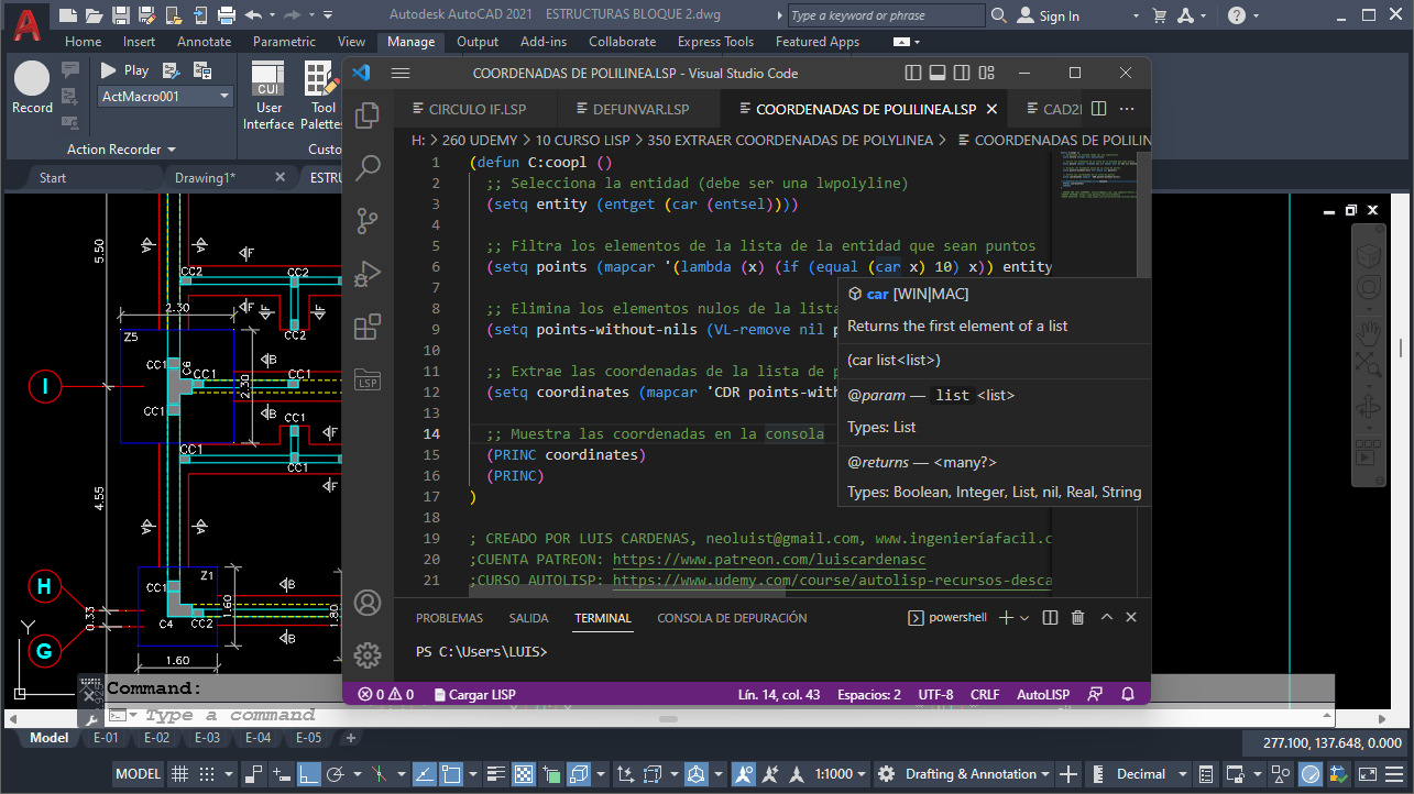 PROGRAMAR EN AUTOCAD CON "AUTOLISP" - PRINCIPIANTE A AVANZADO - LUI...