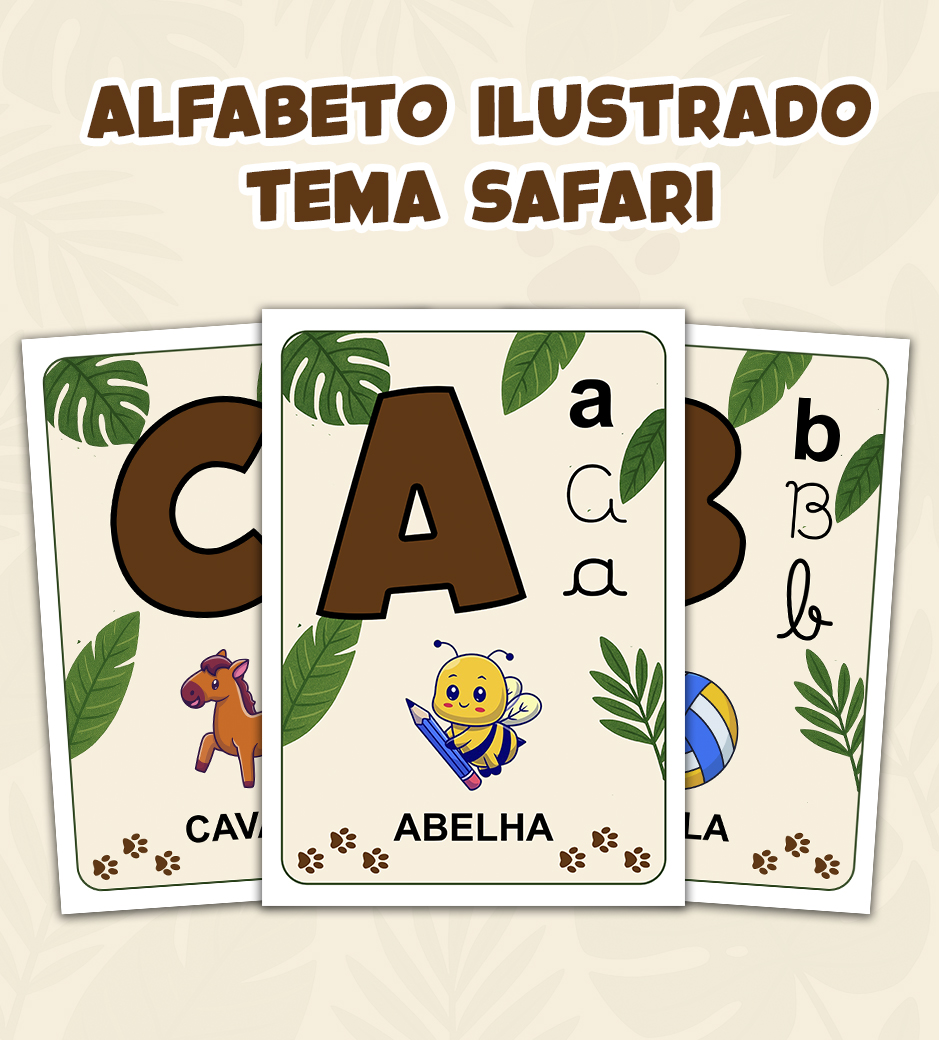 Alfabeto Ilustrado - Tema Safari - José Aldo | Hotmart