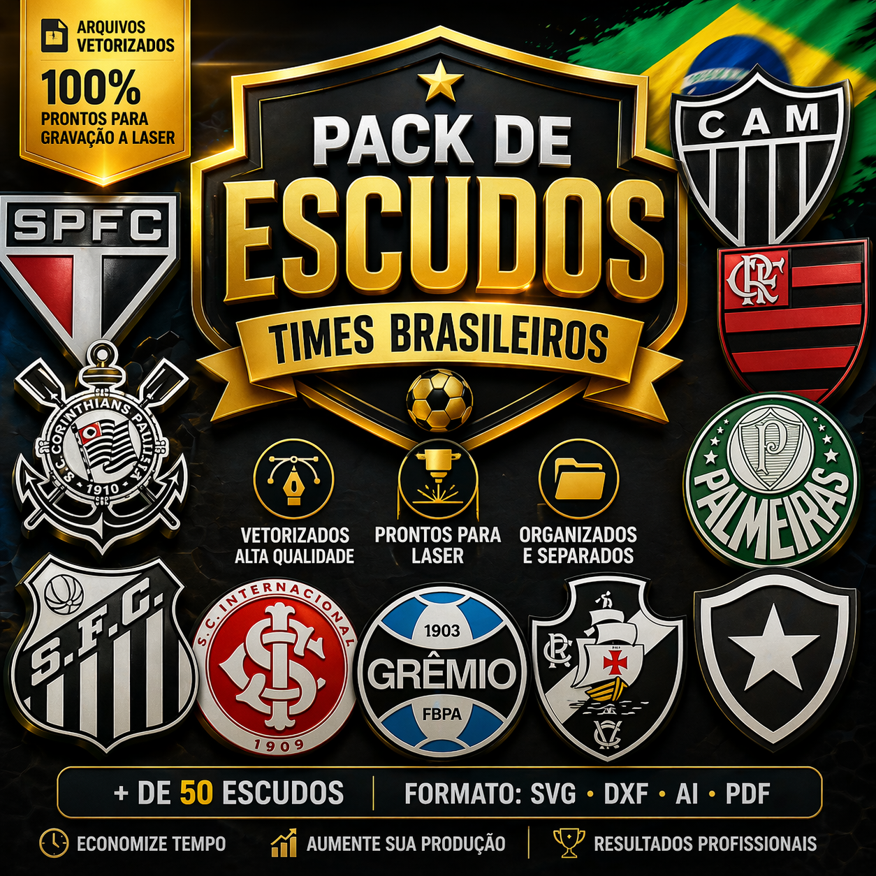 Pack de Escudos Times Brasileiros - Italo PIXEL | Hotmart