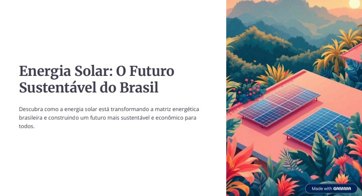Energia solar o futuro sustentavel do brasil - Icaro barbosa De oli...