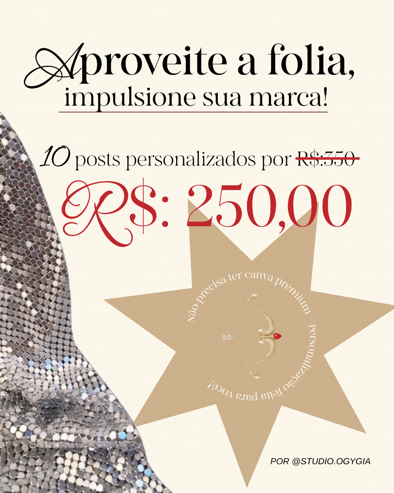 Pacote de 10 Posts (Personalizados) - Studio Ogygia | Hotmart