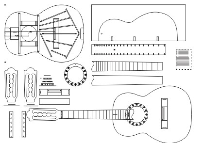 Planta / Gabarito Viola Caipira Clássica Segóvia - Washington Mende...