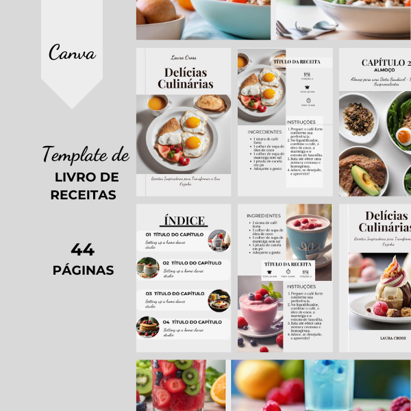 Template de livro de receitas | Modelo de livro de receitas do Canv...