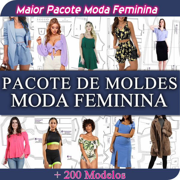 Pacote de Moldes Moda Feminina - Moldes PDF e Design de Moda | Hot...