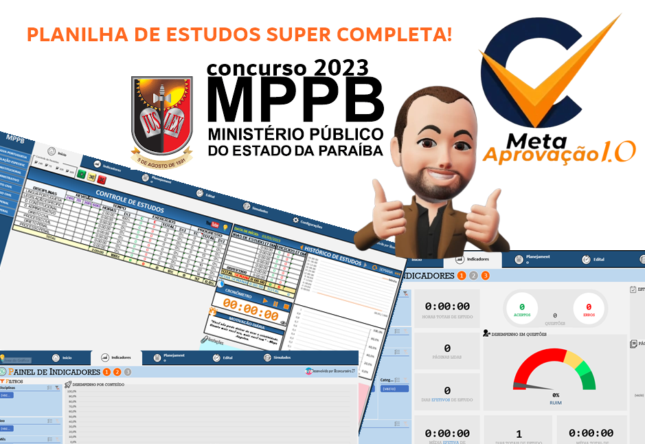 PLANILHA CONCURSO MPPB 2023 - José Augusto Inácio da Silva Neto | H...